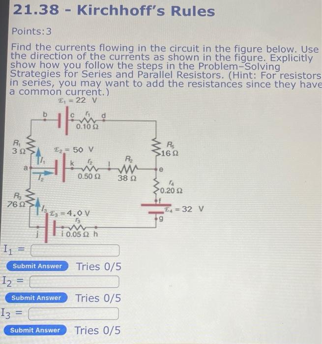 Solved Find the currents flowing in the circuit in the | Chegg.com