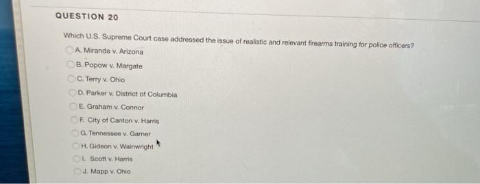 Solved QUESTION 20 Which U.S. Supreme Court case addressed | Chegg.com