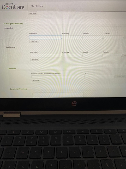 Lippincott DocuCare My Classes Ad Row Nursing | Chegg.com