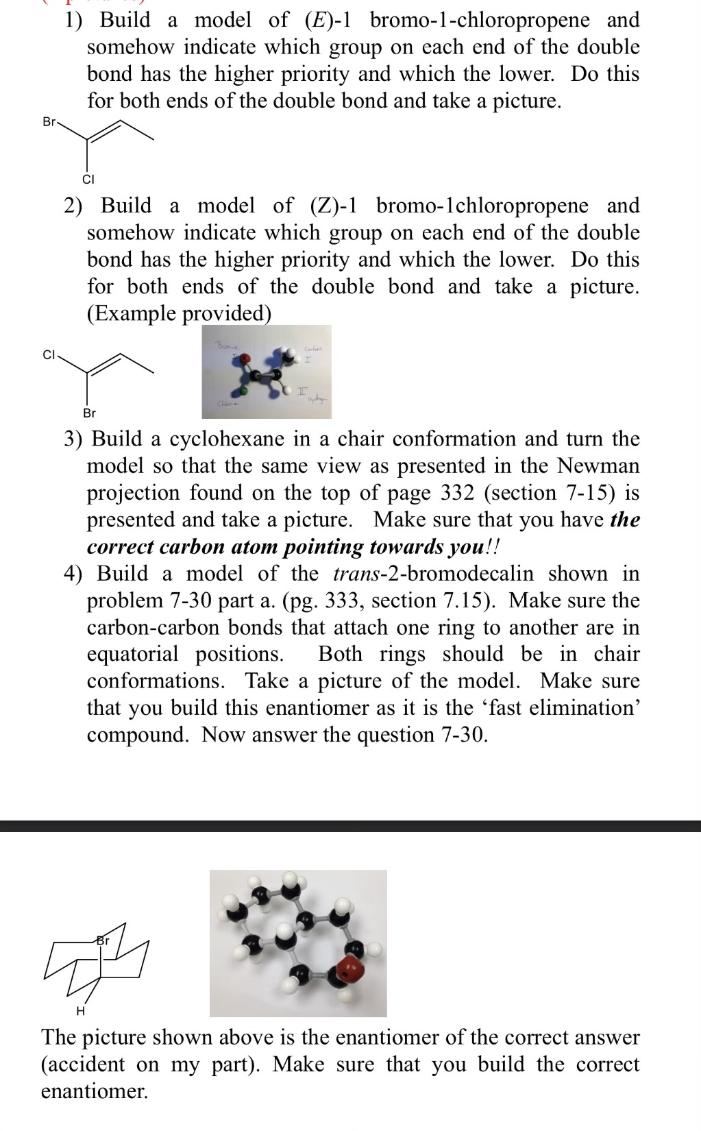 Solved Build a model of (E)-1 ﻿bromo-1-chloropropene and | Chegg.com