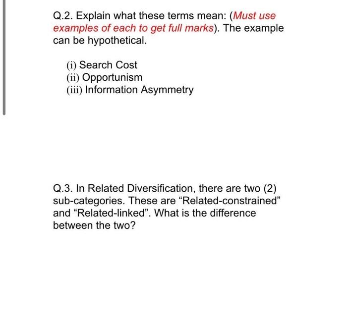 Solved Q.2. Explain what these terms mean: (Must use | Chegg.com