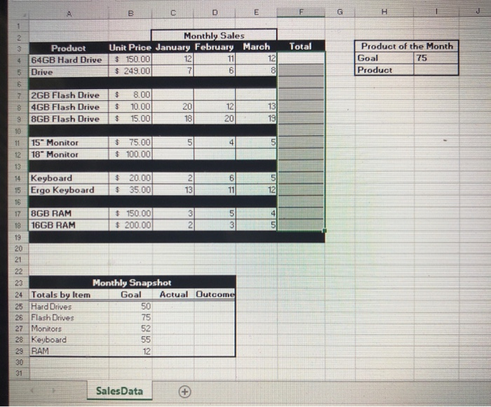 2 8 On the Sales Data worksheet, in cell F4, create a | Chegg.com