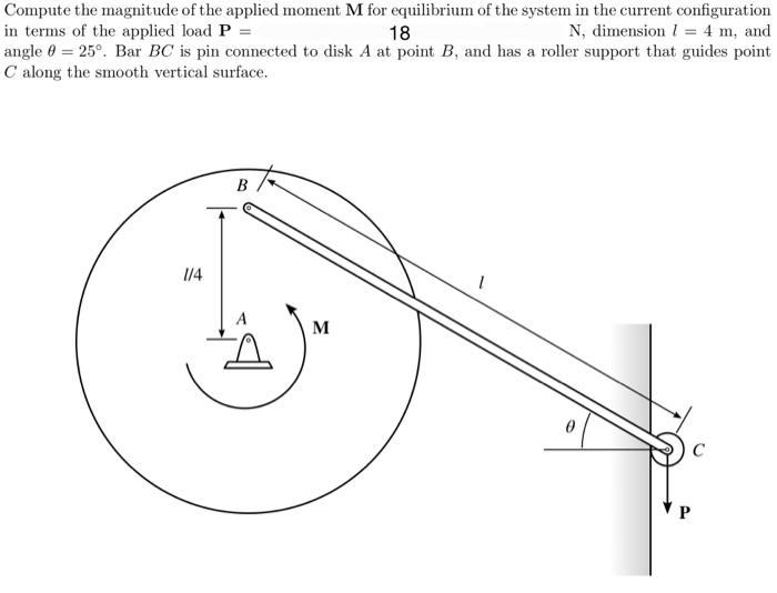 Solved Compute the magnitude of the applied moment M for | Chegg.com