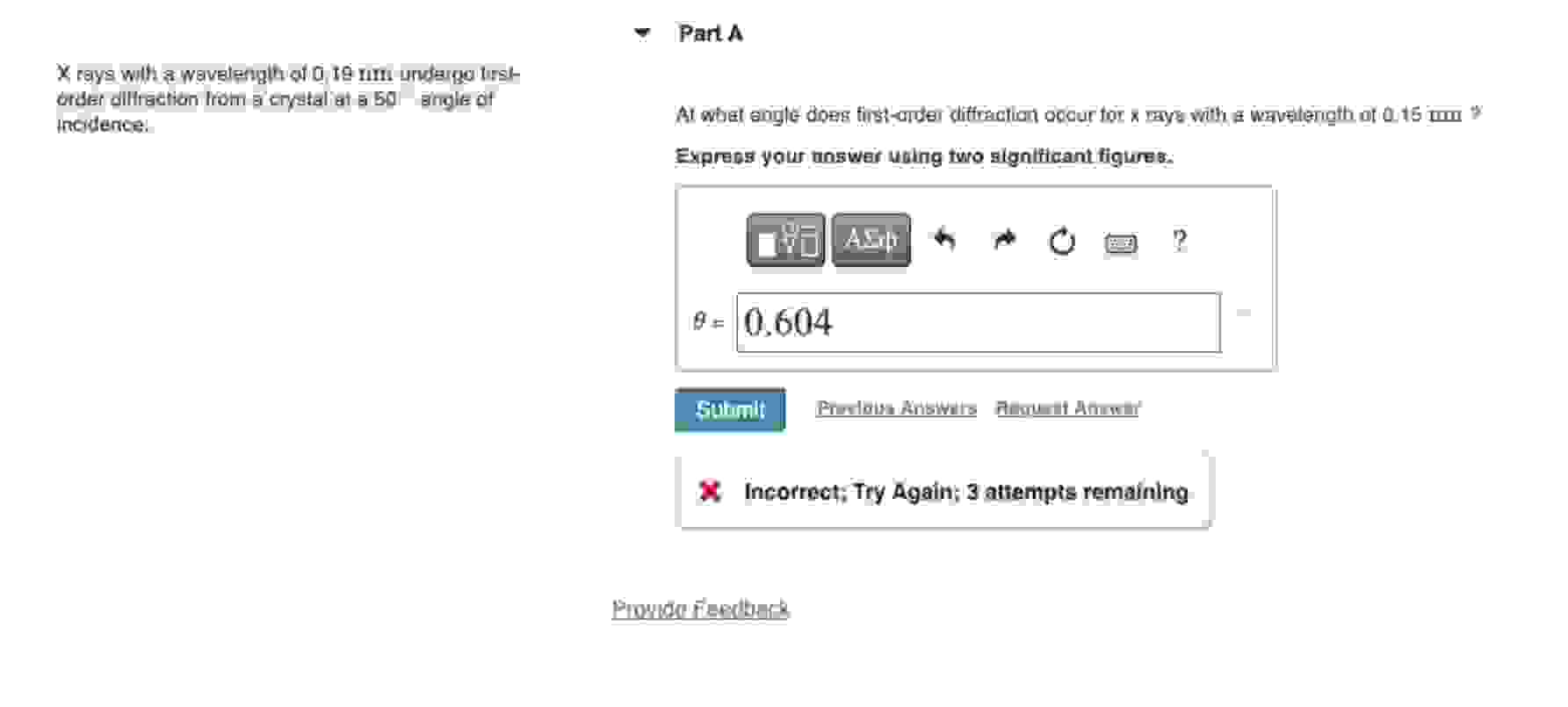 Solved Part AX rays with a wavelerglh of 0 ﻿te Iim urvfarpo | Chegg.com