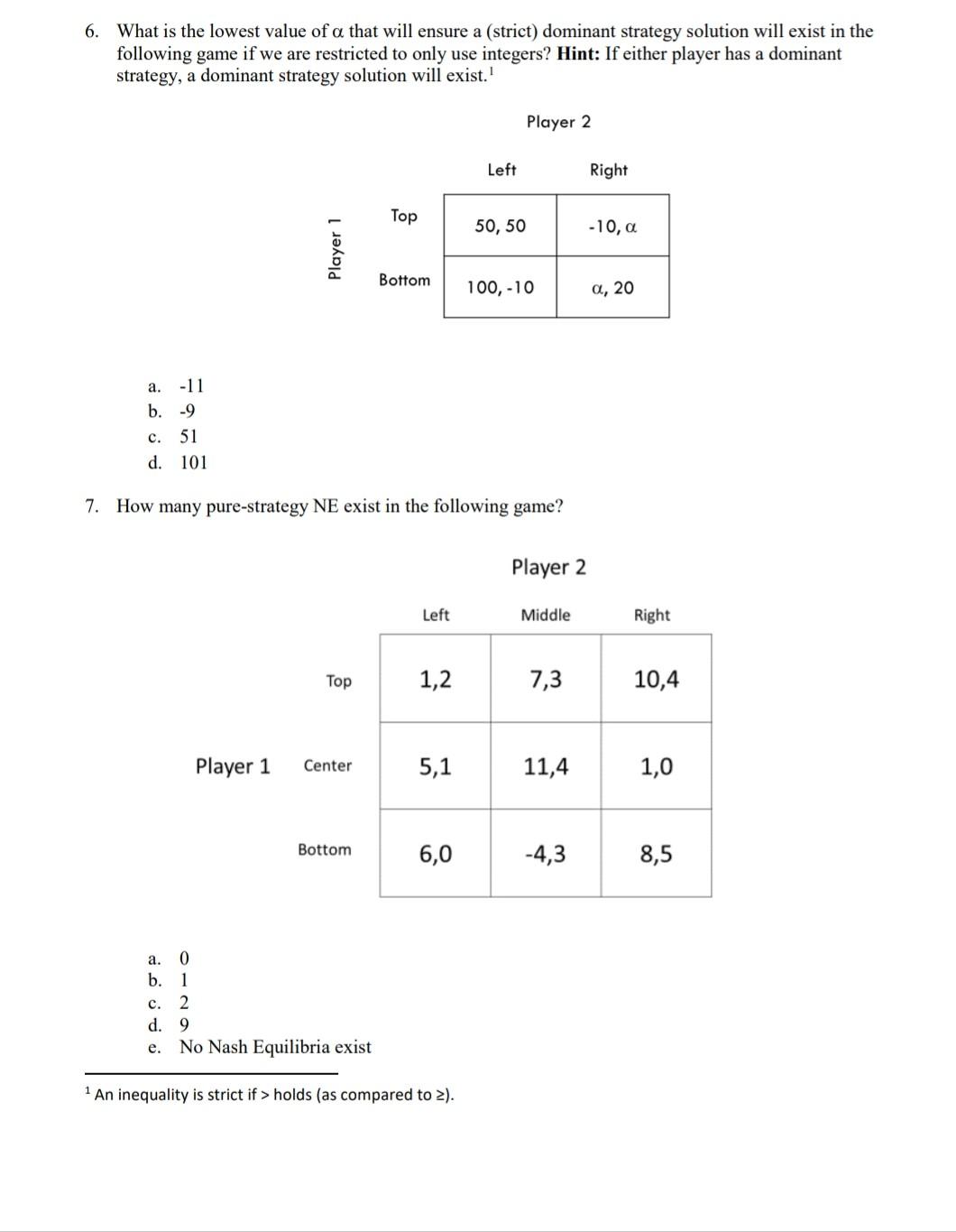 Solved 1. Find a Nash equilibrium for the following game, if | Chegg.com