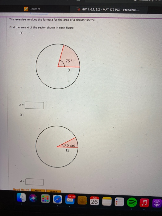 Solved Content HW 1: 6.1,6.2 - MAT 172 PC1 - Precalculu... | Chegg.com