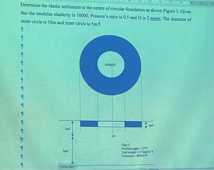 Solved Determine the elastic settlement at the centre of | Chegg.com