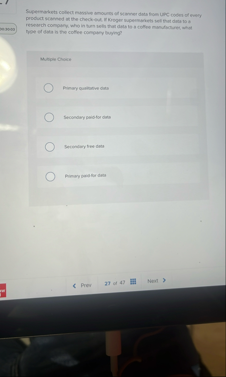 Solved Supermarkets collect massive amounts of scanner data | Chegg.com