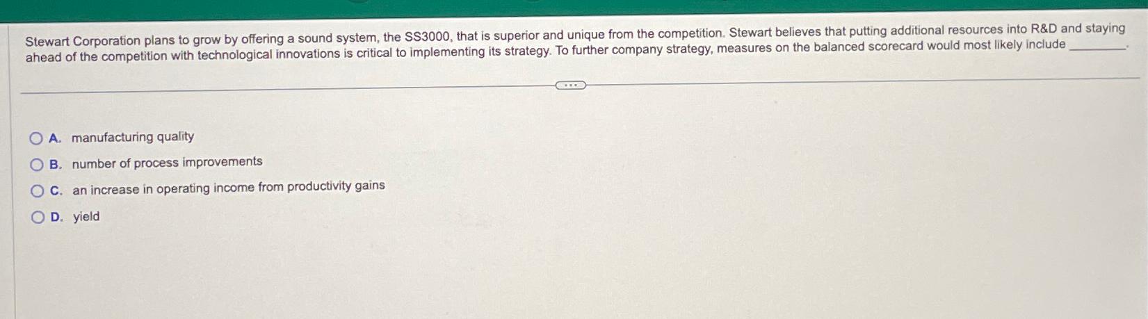 Solved Stewart Corporation plans to grow by offering a sound | Chegg.com