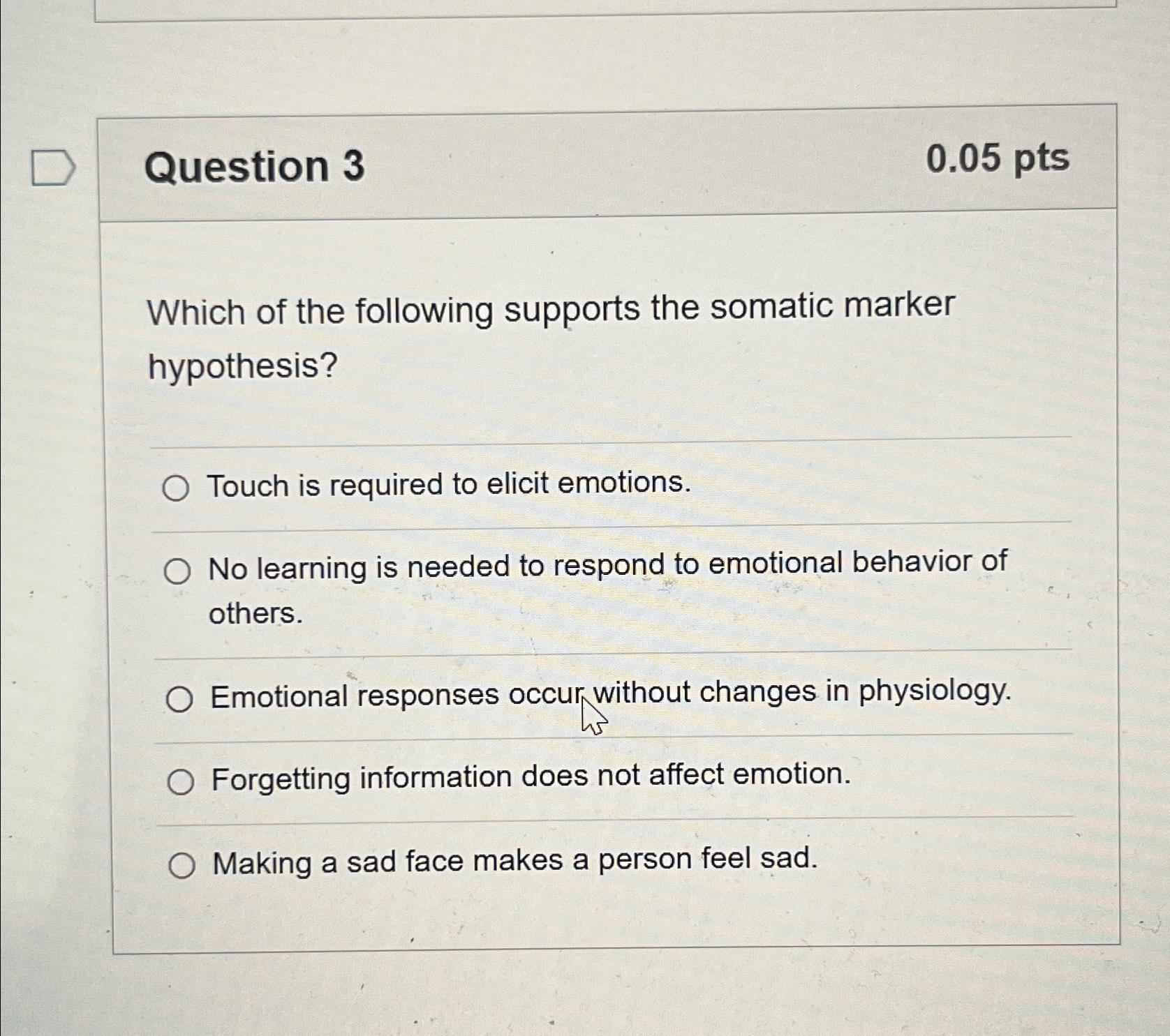 Solved Question 30.05ptsWhich of the following supports the | Chegg.com