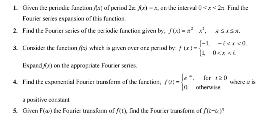 Solved Given the periodic function f(x) ﻿of period 2π ﻿: | Chegg.com