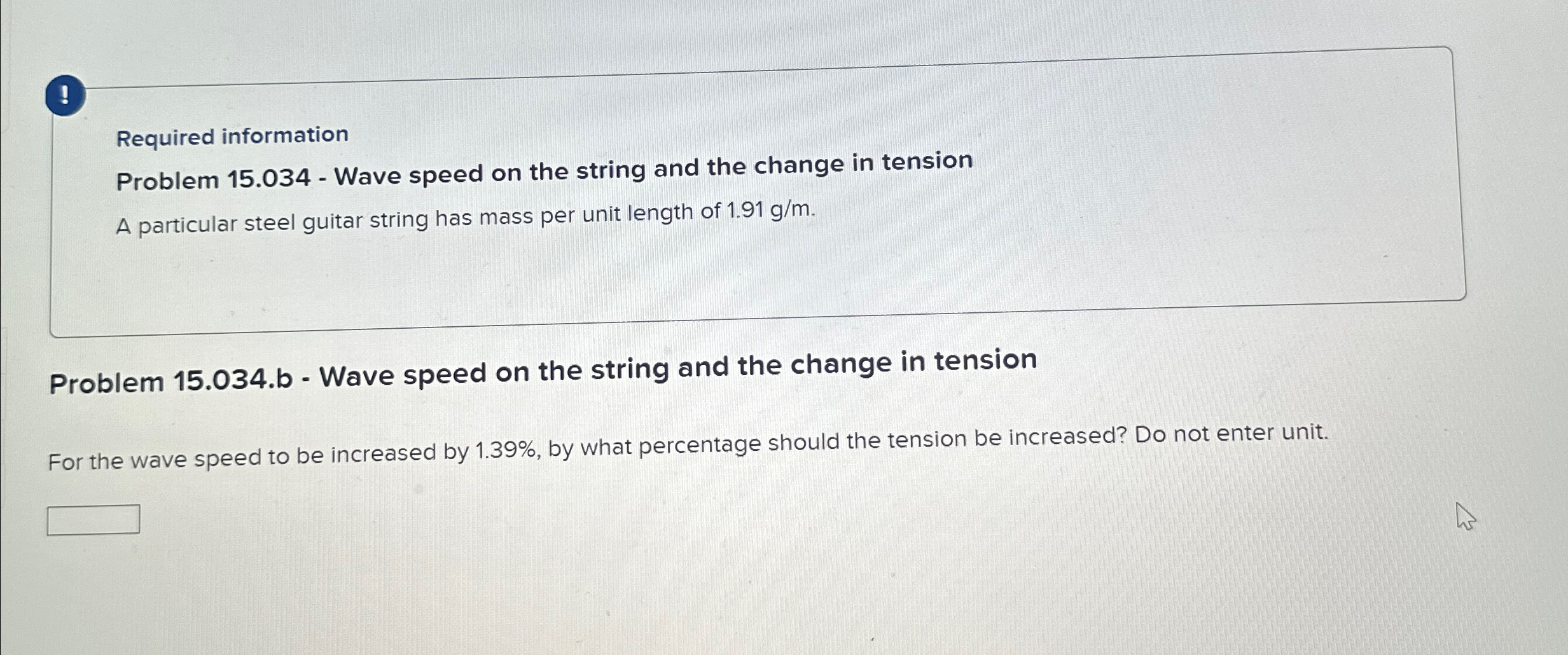 Solved !Required informationProblem 15.034 - ﻿Wave speed on | Chegg.com