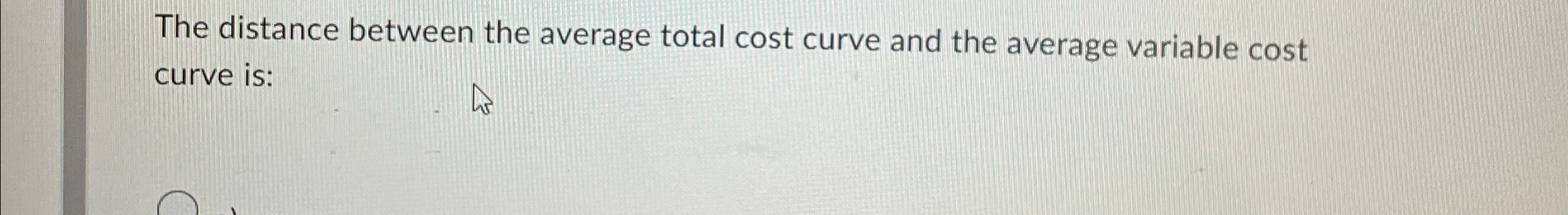 Solved The distance between the average total cost curve and | Chegg.com