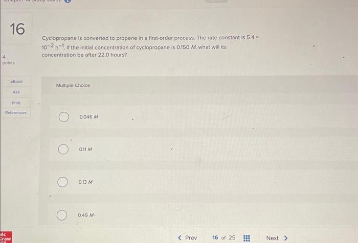 Solved 16 4 points - eBook Ask Ис Graw 1:11 Print References | Chegg.com