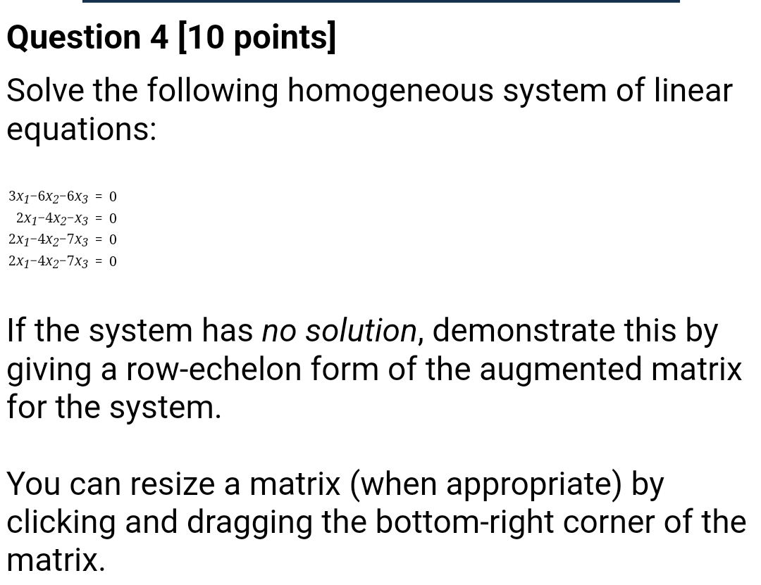 Solved Question 4 [10 points] Solve the following | Chegg.com