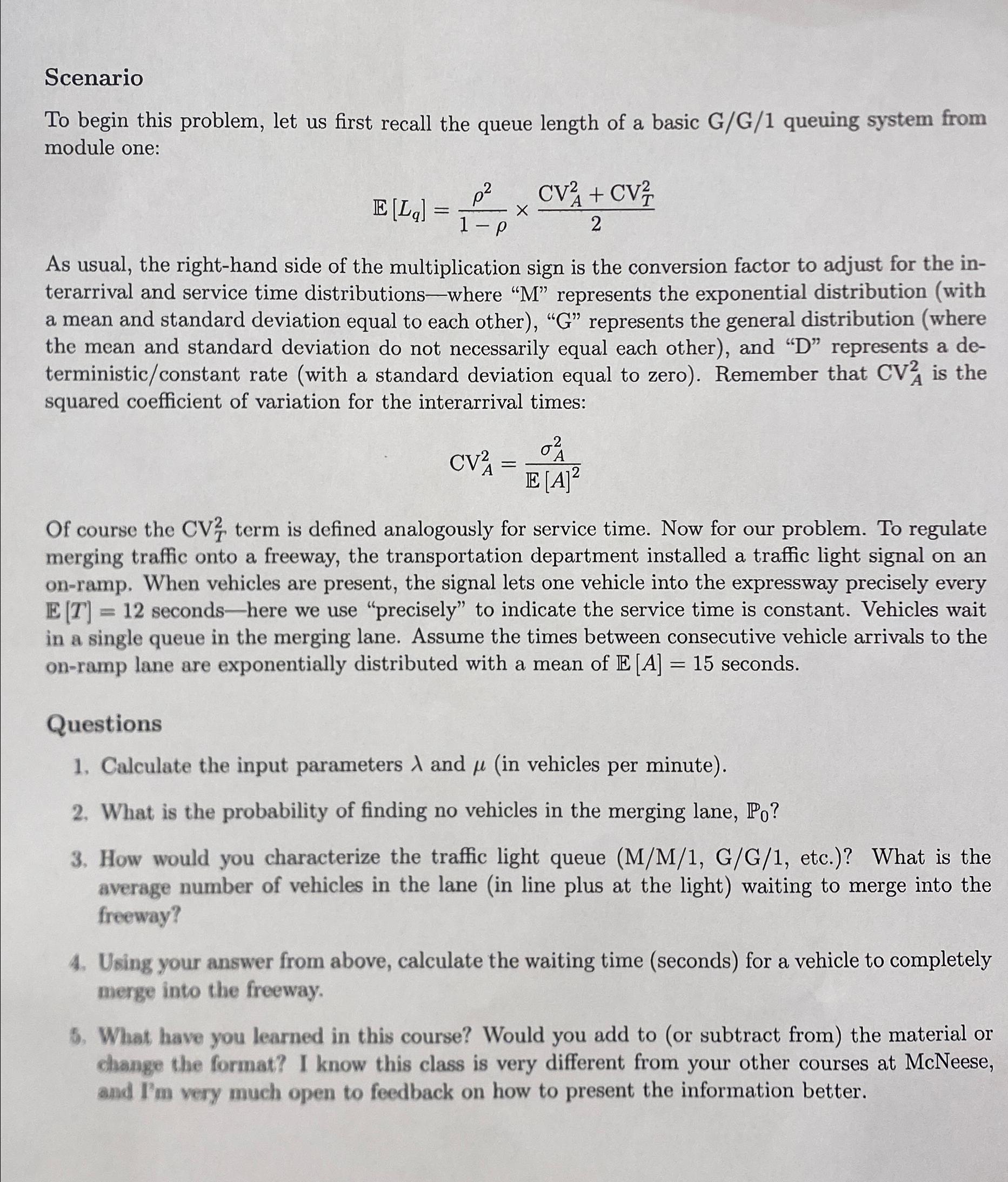 Solved ScenarioTo begin this problem, let us first recall | Chegg.com