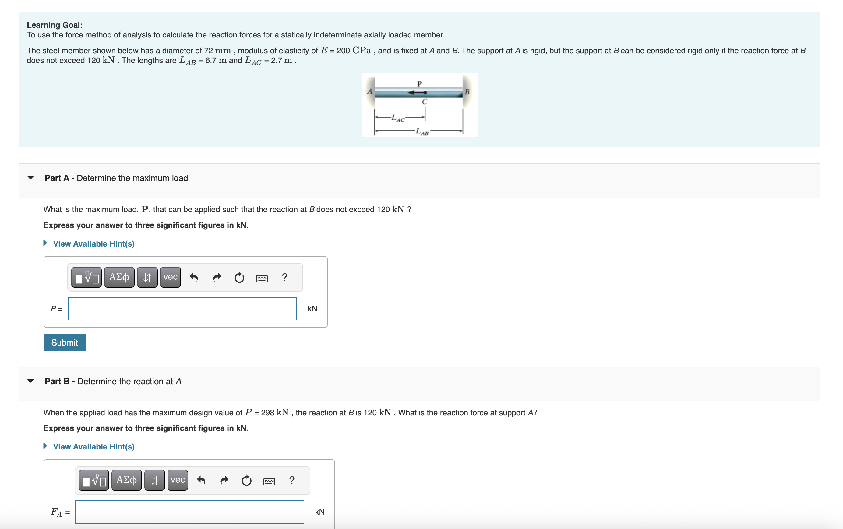 Solved Learning Goal: To use the force method of analysis to | Chegg.com