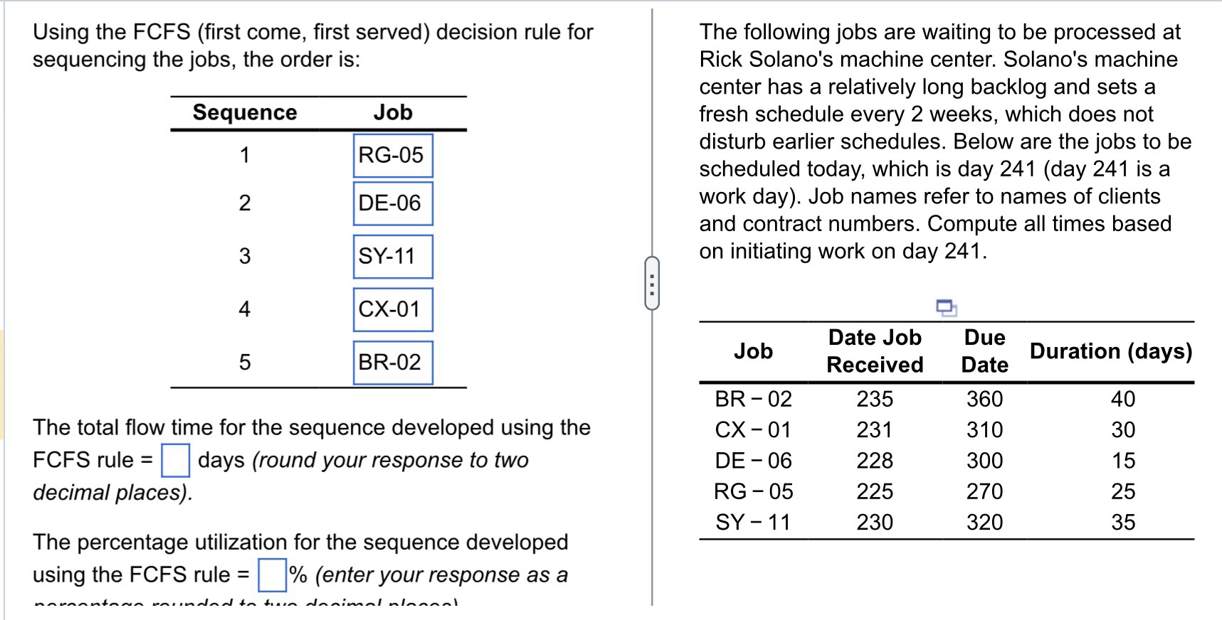 Solved Using the FCFS (first come, first served) ﻿decision | Chegg.com