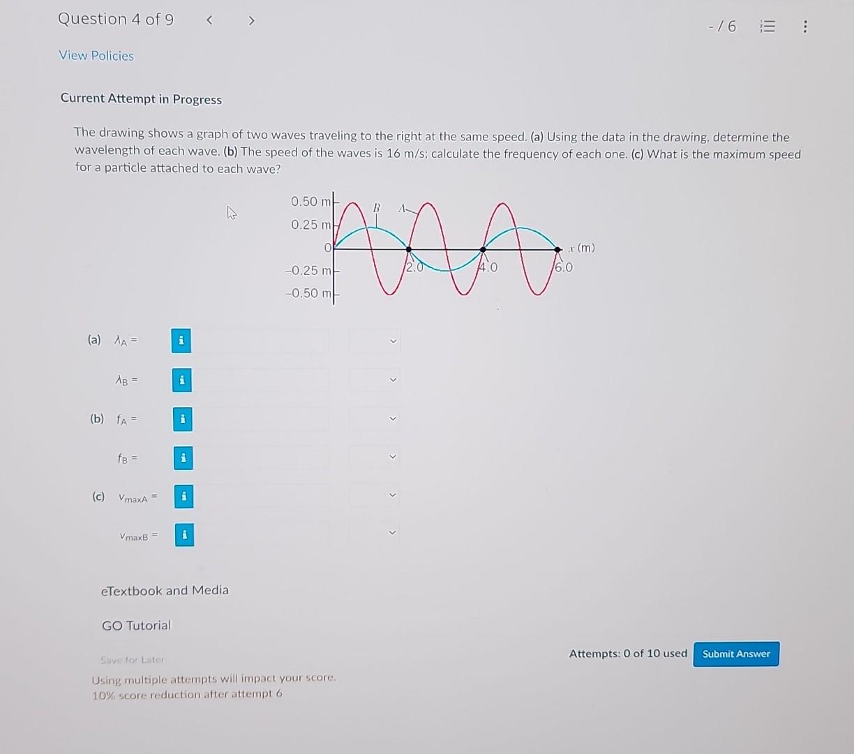 Solved The drawing shows a graph of two waves traveling to | Chegg.com