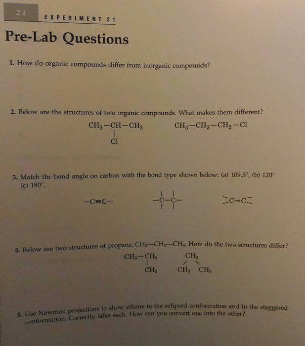 Solved Pre-Lab Questions 5. Use Newman projections to show | Chegg.com