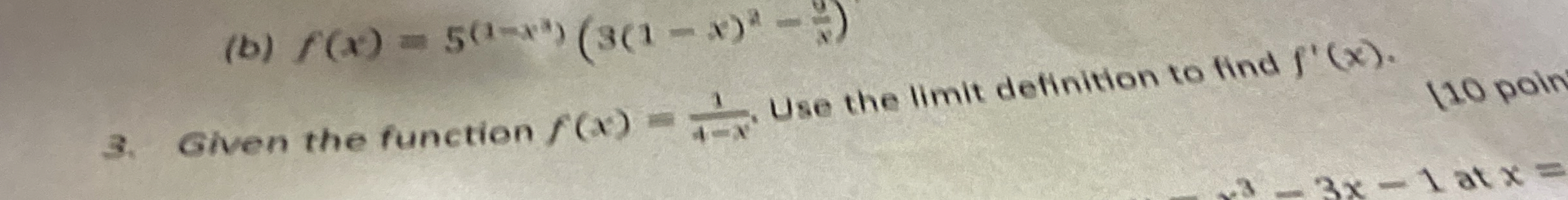 Solved 3. ﻿Given the function f(x)=14-x, ﻿Use the limit | Chegg.com