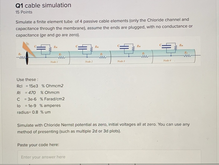 Q1 cable simulation 15 Points Simulate a finite | Chegg.com