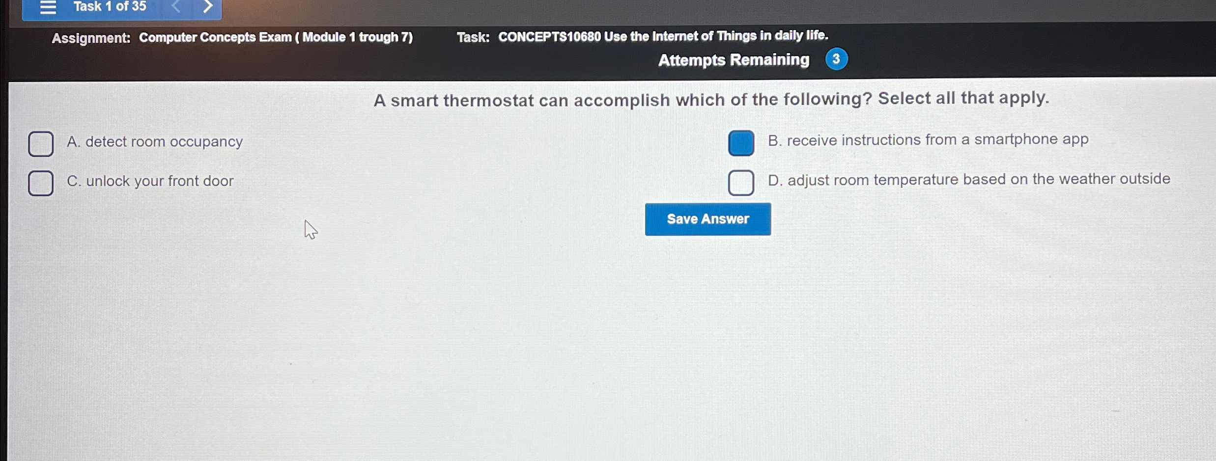 Solved Task 1 ﻿of 35assignment Computer Concepts Exam 7211