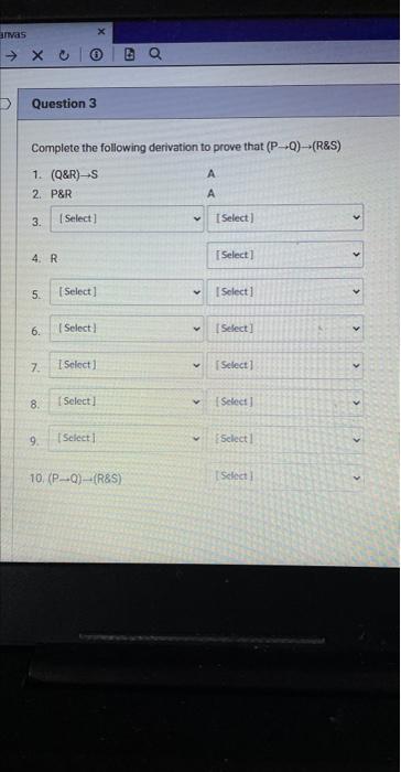 Question 3 Complete the following derivation to prove | Chegg.com