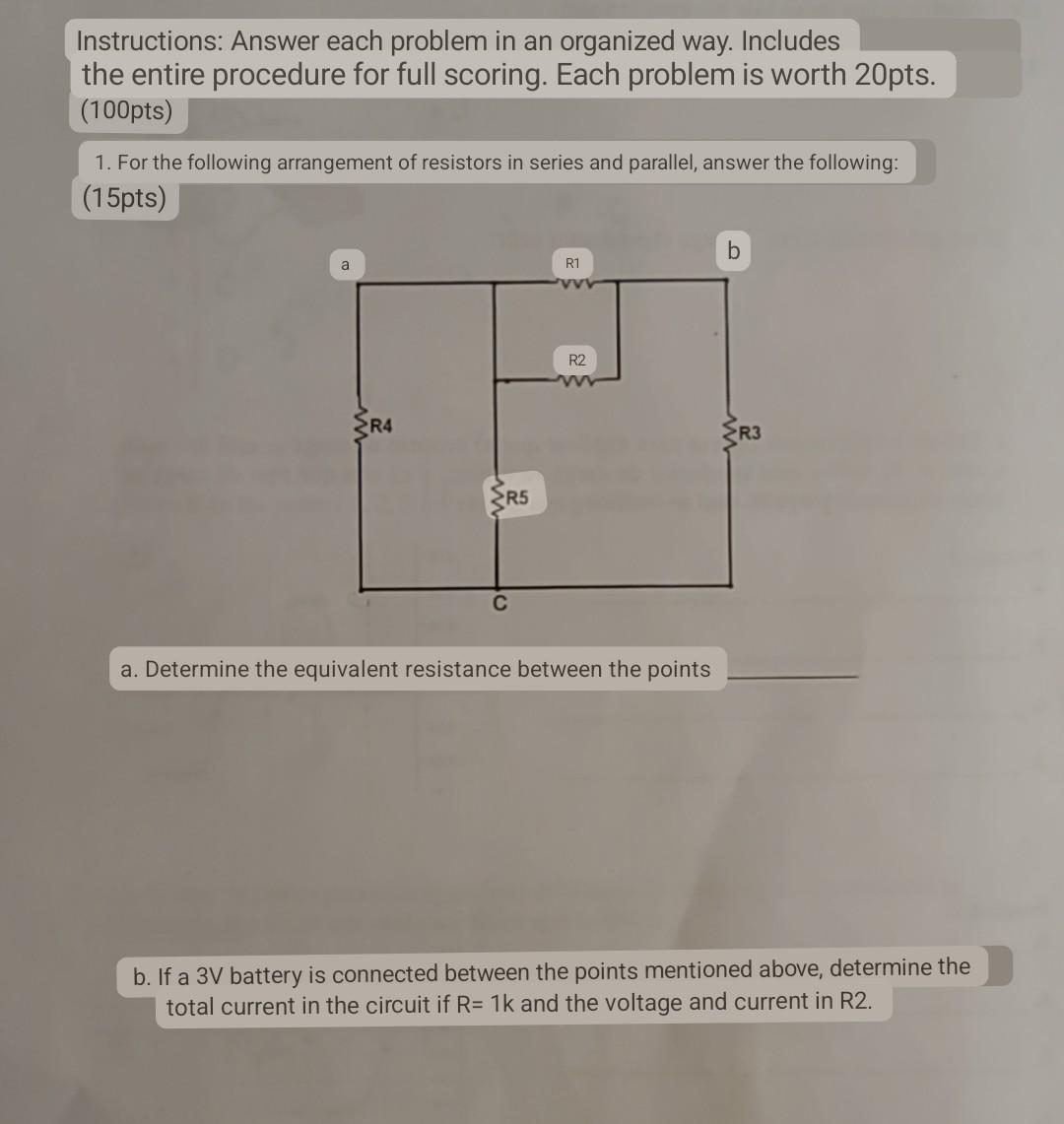 Solved Instructions: Answer each problem in an organized | Chegg.com