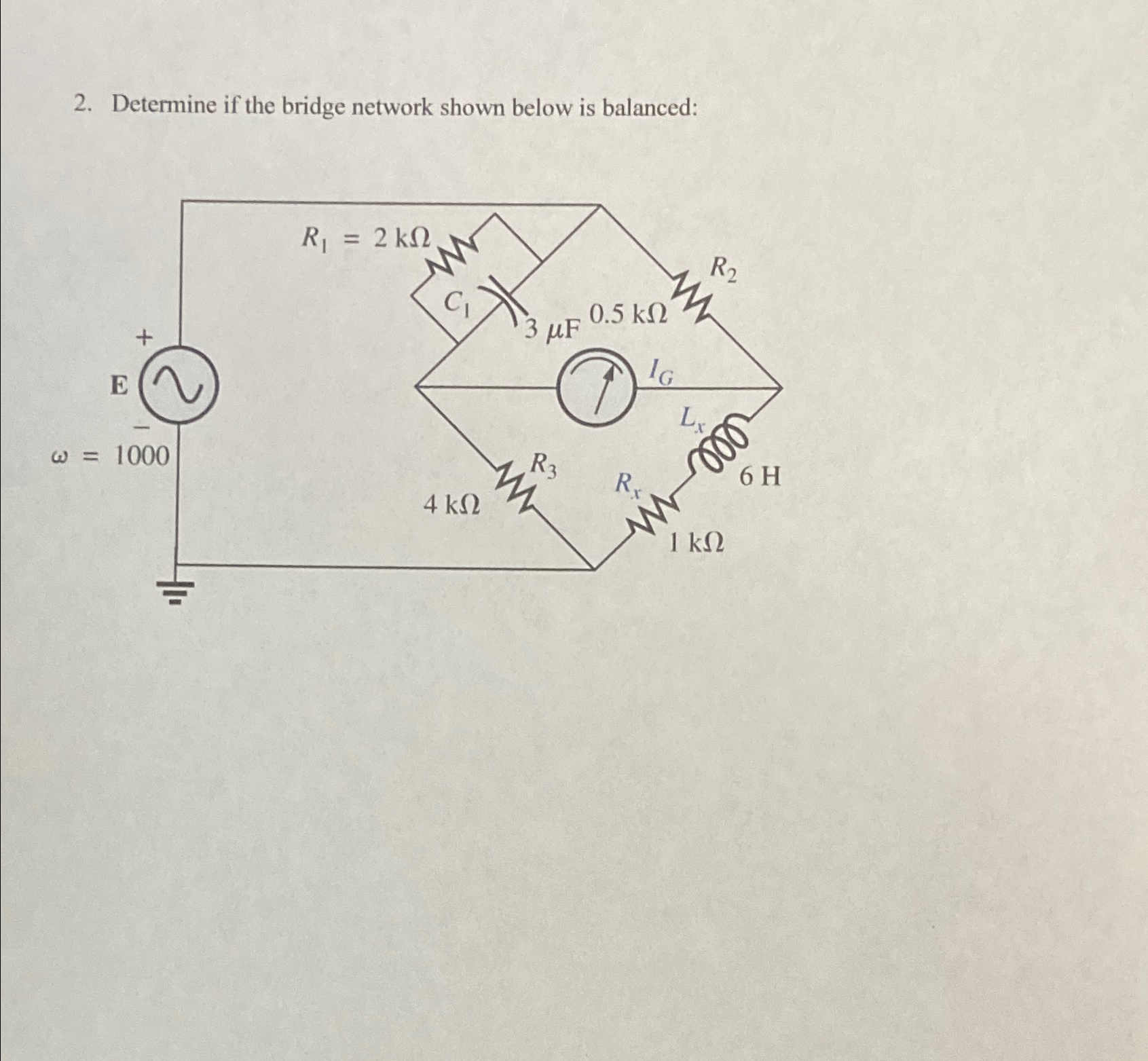 Solved Determine if the bridge network shown below is | Chegg.com