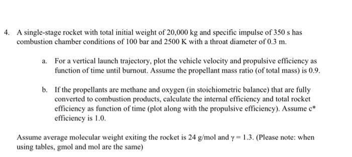 A single-stage rocket with total initial weight of | Chegg.com