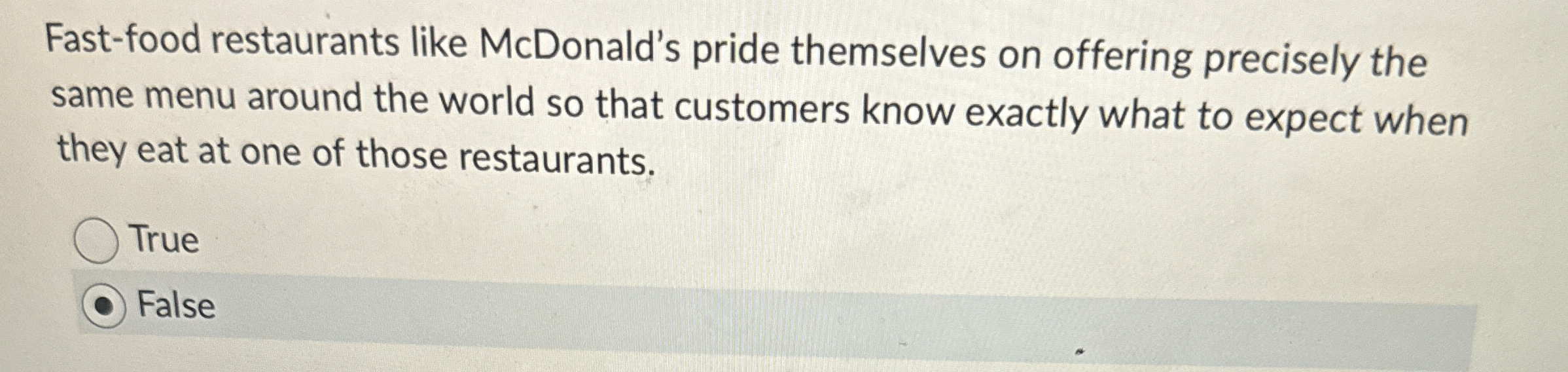 Solved Fast-food restaurants like McDonald's pride | Chegg.com