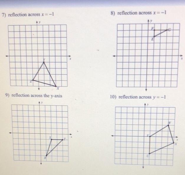 7) reflection across x=-1 8) reflection across r=-1 | Chegg.com