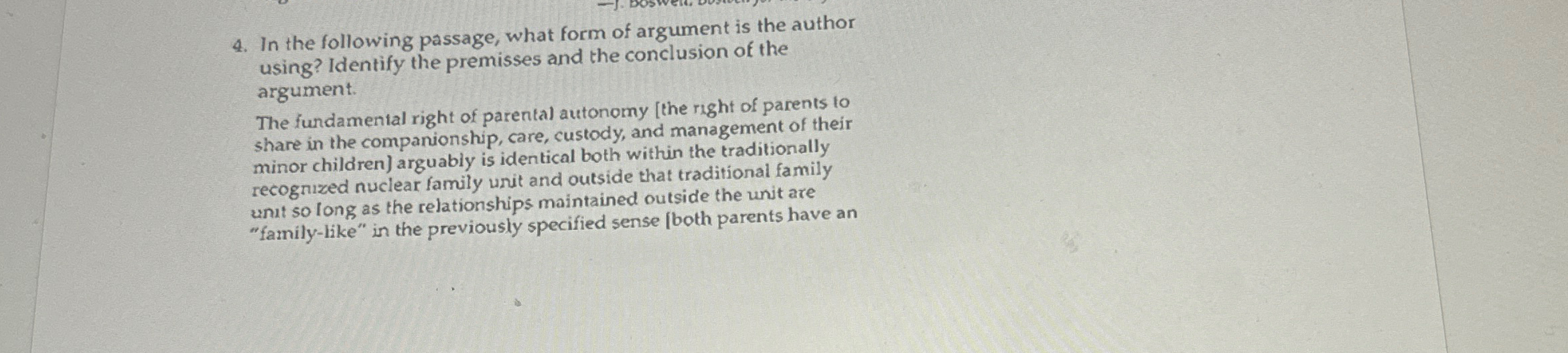 Solved In the following passage, what form of argument is | Chegg.com