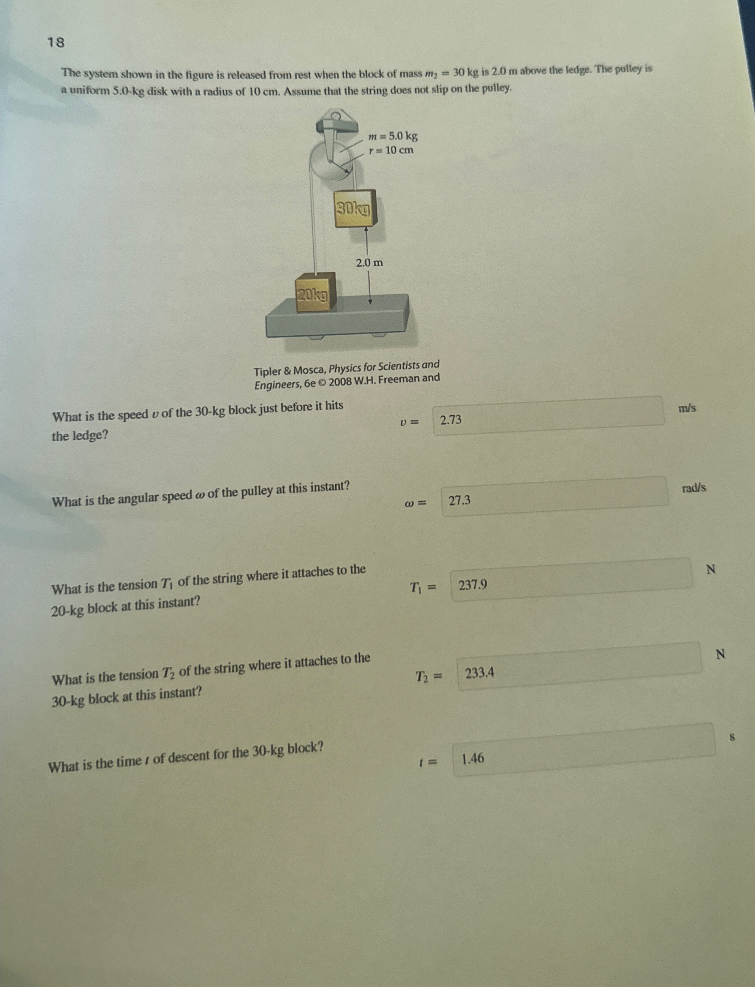 Solved 18The system shown in the figure is released from | Chegg.com
