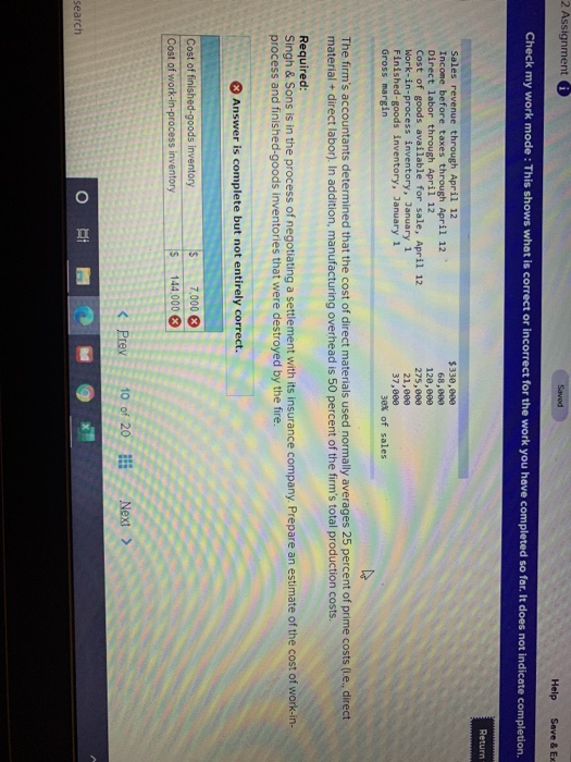 Solved 2 Assignment Saved Help Save & EX Check my work mode | Chegg.com