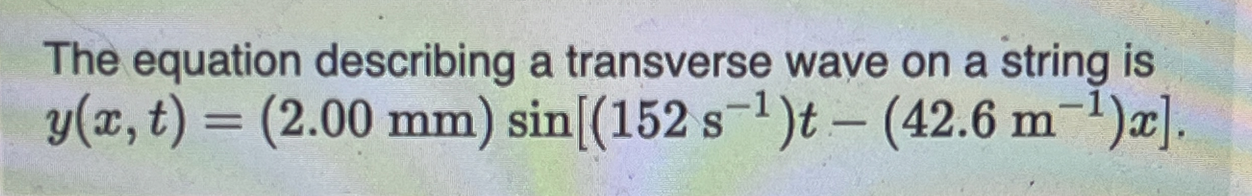 High Quality SOLUTION The equation describing a transverse wave on a string | Chegg.com