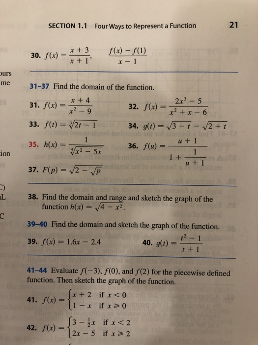 Solved SECTION 1.1 Four Ways to Represent a Function 30. | Chegg.com