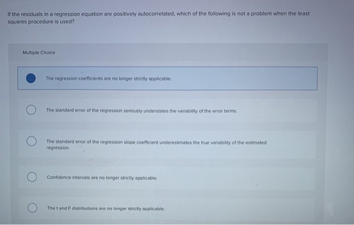 Solved If the residuals in a regression equation are | Chegg.com