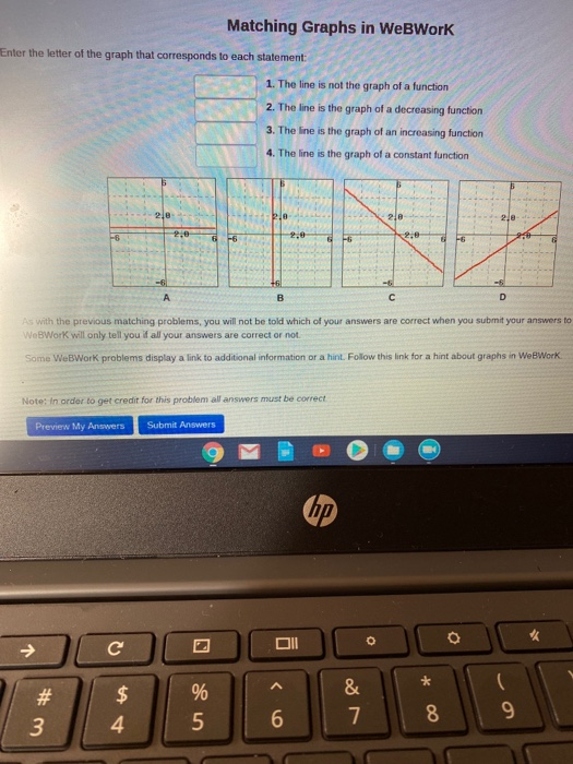 Solved Matching Graphs in WebWork Enter the letter of the | Chegg.com