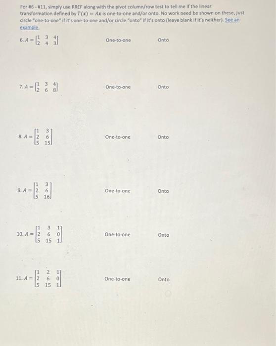 Solved For #6 -#11, simply use RREF along with the pivot | Chegg.com Solved For #6 -#11, simply use RREF along with the pivot | Chegg.com