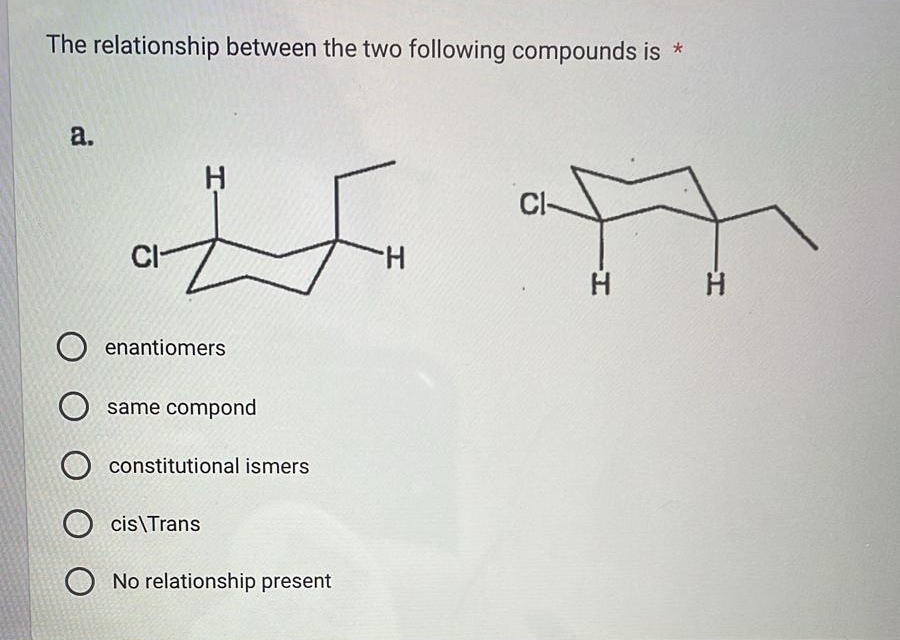 Solved The relationship between the two following compounds | Chegg.com