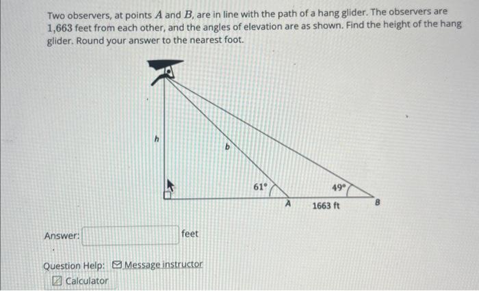 Solved Two observers, at points A and B, are in line with | Chegg.com