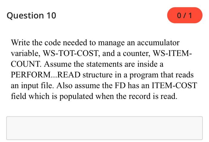 Solved Write the code needed to manage an accumulator | Chegg.com
