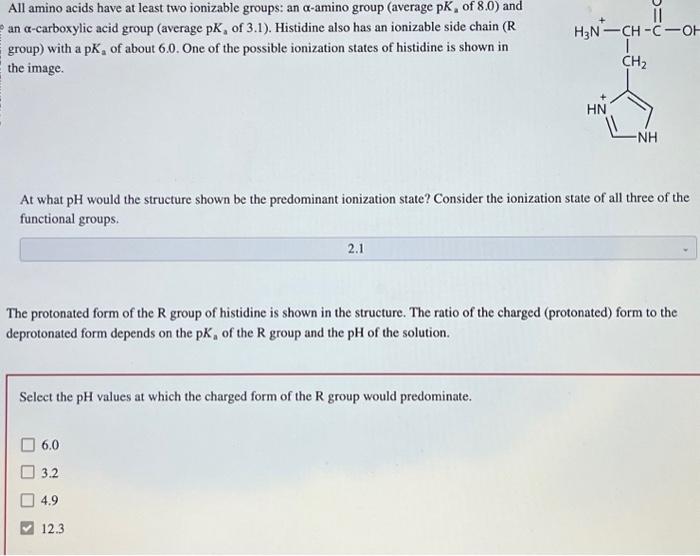 All amino acids have at least two ionizable groups: | Chegg.com