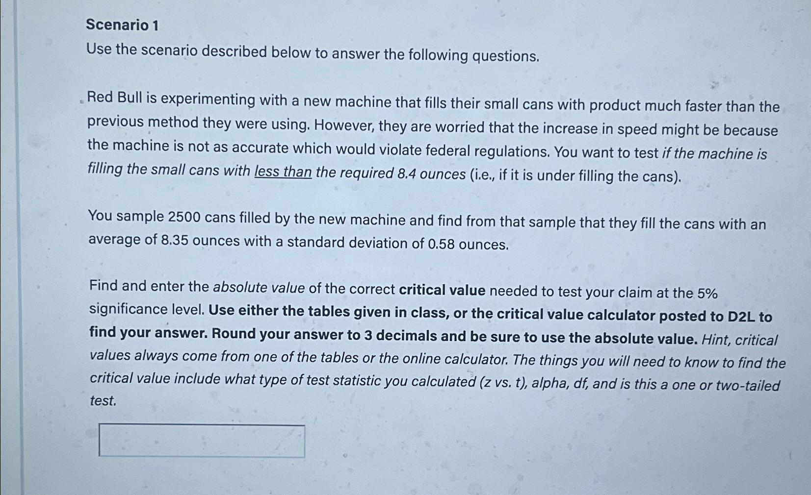 Solved Scenario 1Use the scenario described below to answer | Chegg.com