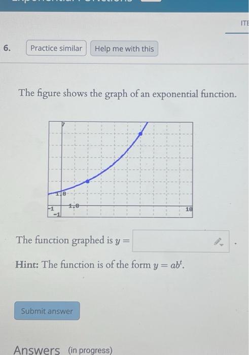 Solved The figure shows the graph of an exponential | Chegg.com