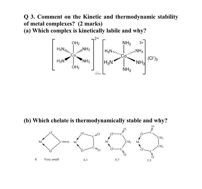 Solved Q 3. Comment on the Kinetic and thermodynamic | Chegg.com