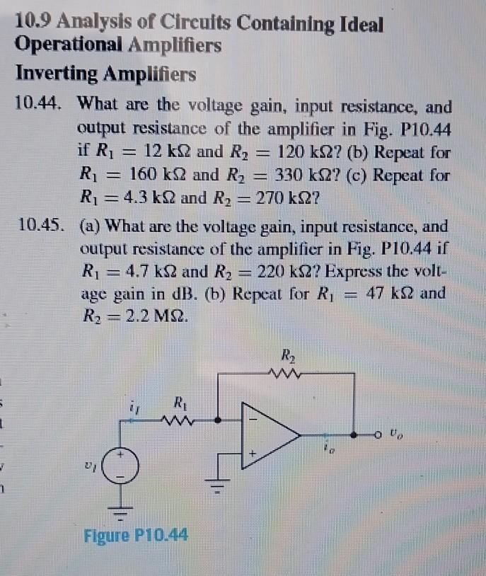 Solved 10.9 Analysis of Circuits Containing Ideal | Chegg.com