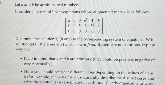 Solved 1 Let a and b be arbitrary real numbers. Consider a | Chegg.com